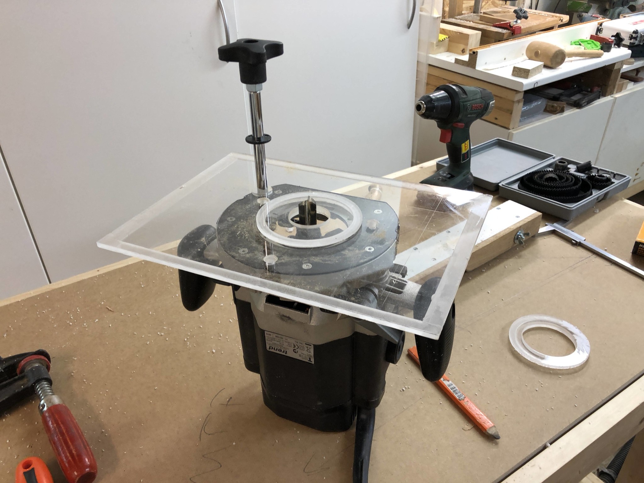 Egen mtf & fräsbord 60x130 + uppfällbar extra stöd | Byggahus.se