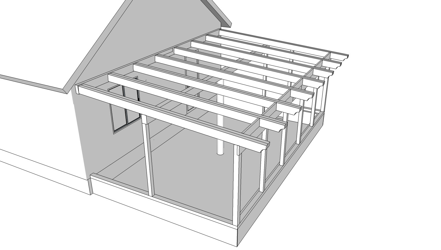 Infästning och dimensionering av pulpettaks utbyggnad | Byggahus.se
