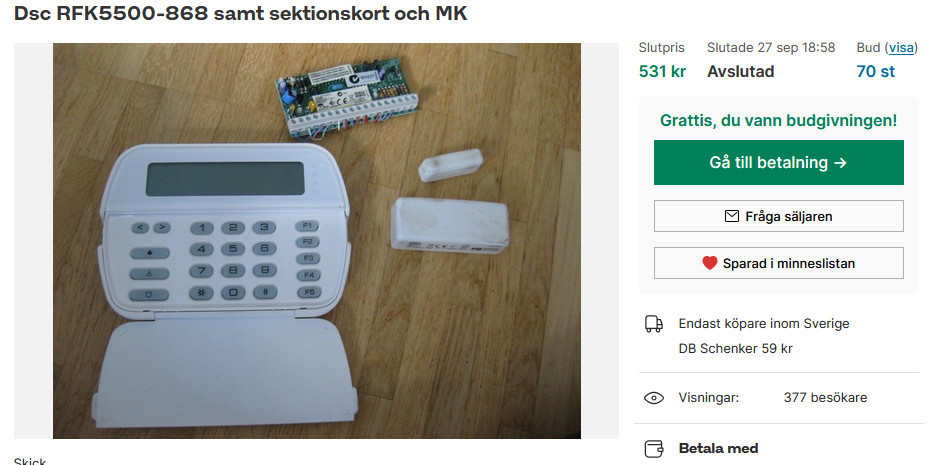 DSC PK5500 eller RFK5500 | Byggahus.se