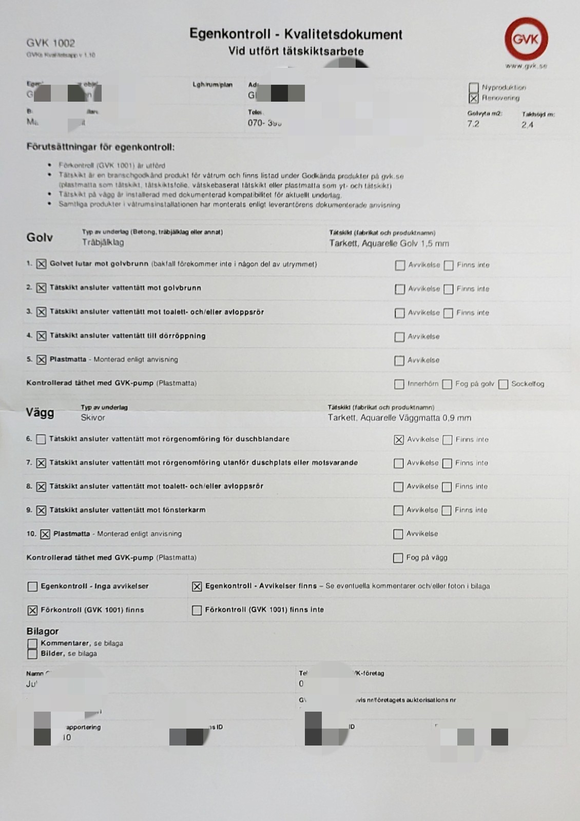 GVK - avvikelse ej kommunicerad | Byggahus.se