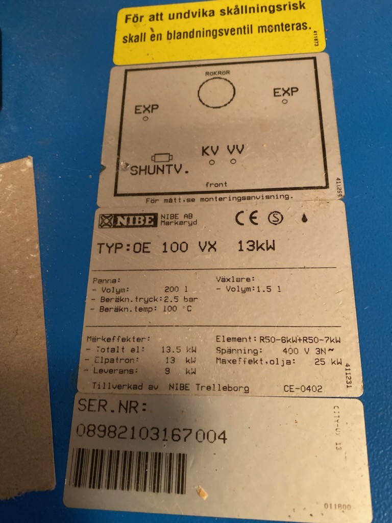 Har en nibe city vx el panna, varmelementen har inga problem men ...