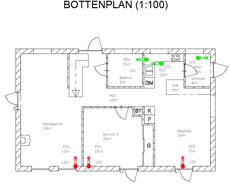 Feedback på ventilationsritning (FTX) | Byggahus.se