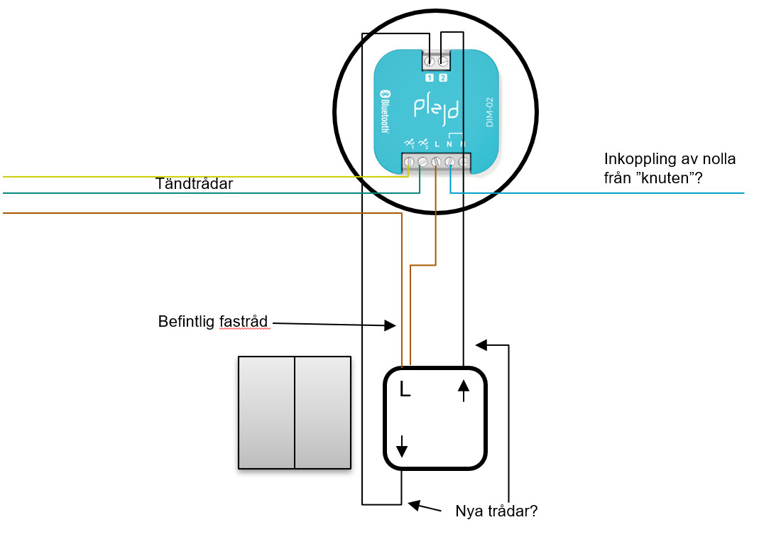 Inkoppling Plejd DIM-02 | Byggahus.se