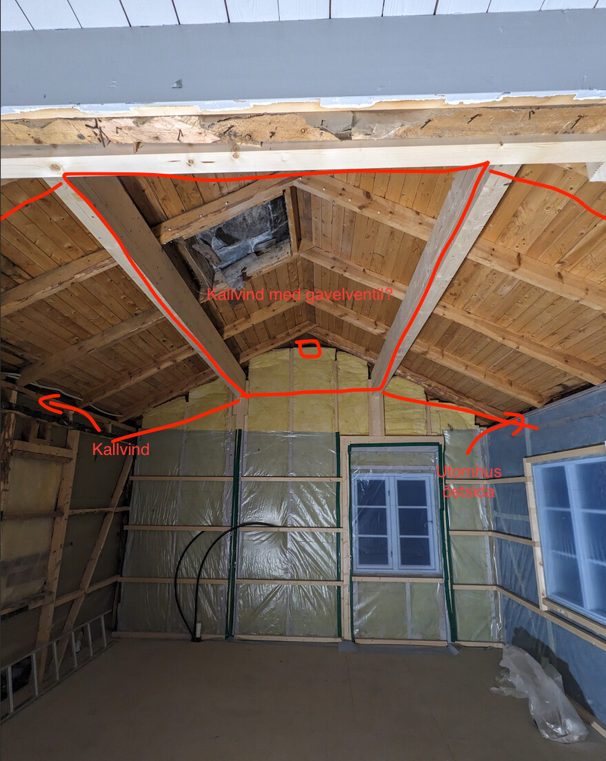 Isolera innertak i äldre hus (troligtvis) utan ventilerad nock ...