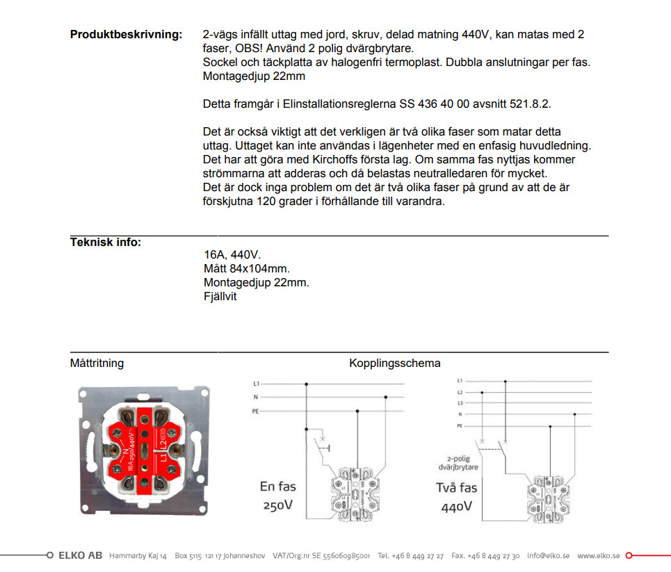 Konvertera 3-fas kopplingsdosa till 1-fas vägguttag? | Sida 2 | Byggahus.se