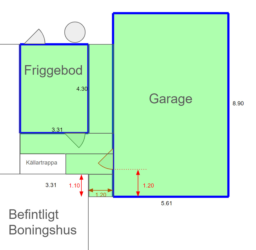 En platta till Garage, Friggebod och smala gångar mellan dem? | Byggahus.se