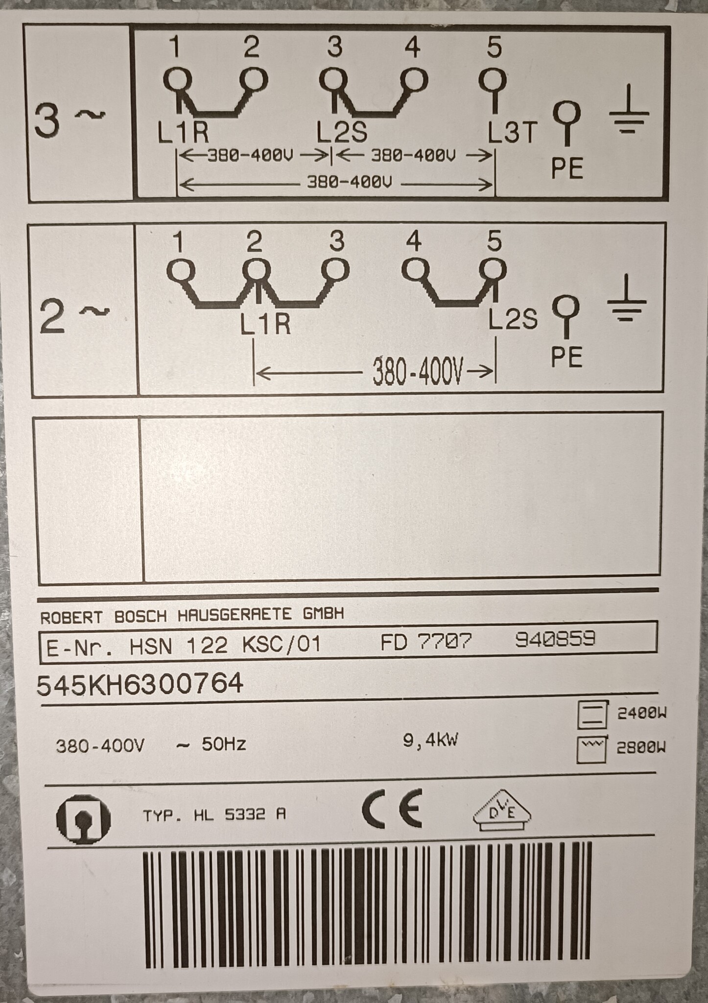 Koppla in ny bosch spis, 3 fas | Byggahus.se