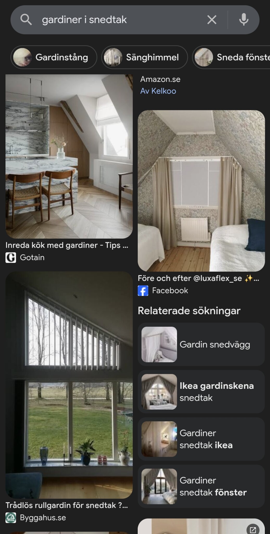Hur enklast sätta gardiner vid snedtak? | Byggahus.se