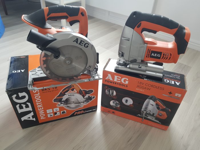 Aeg cirkelsåg BKS 18 och sticksåg BST 18X | Byggahus.se