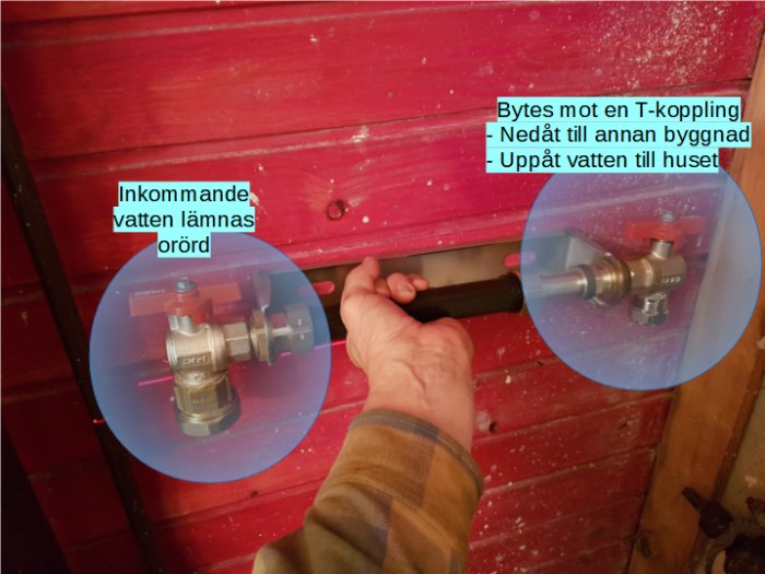 Vattenmätarkonsol - montering - böjning på vattenslang | Byggahus.se