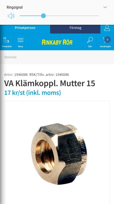 Vilken klämkopplingsmutter | Byggahus.se