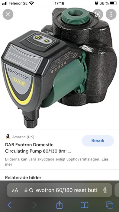 Cirkulationspump DAB Evotron 60-180 blinkar | Byggahus.se