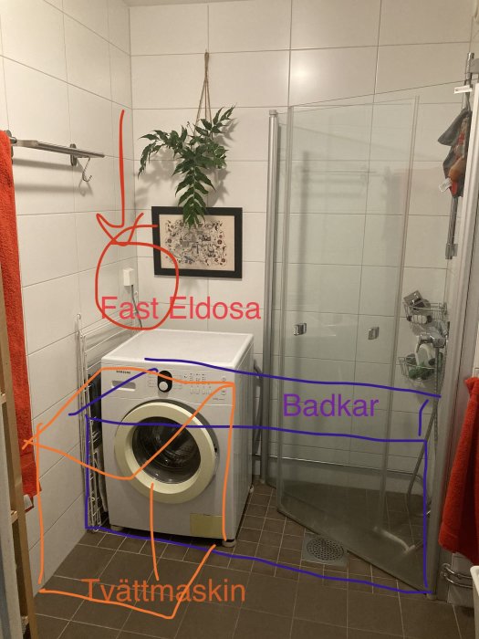 Fast eldosa för tvättmaskin ovanför badkar? | Byggahus.se